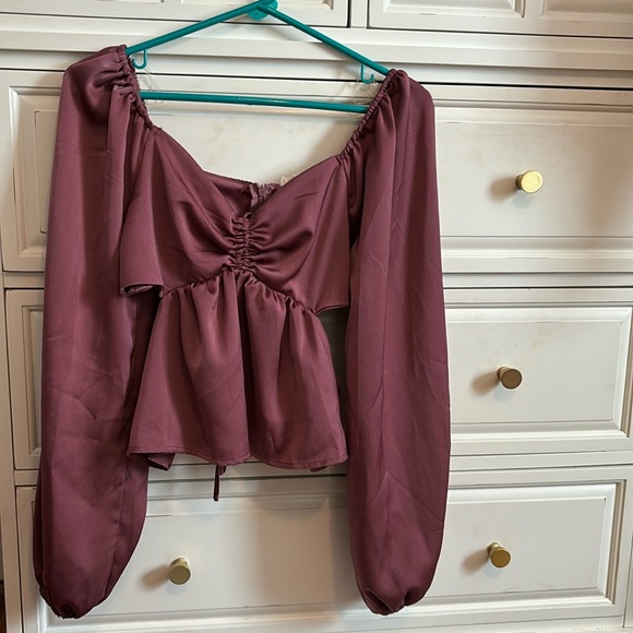 PacSun | Tops | Satin Dark Purple Pacsun Shirt | Poshmark